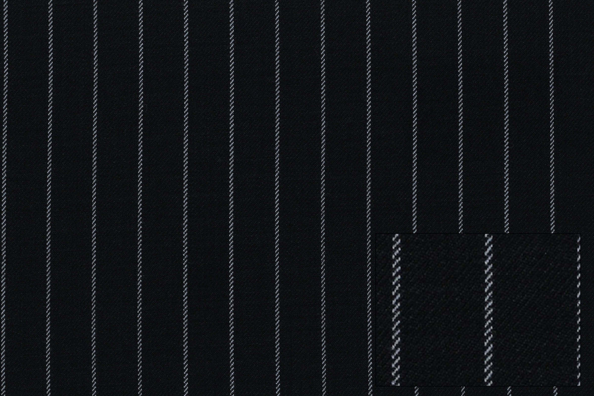 2 Piece Business Black Stripe Wool Suit – Blueburry Royale Bespoke