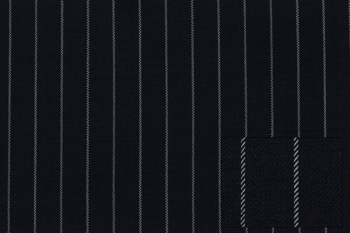 2 Piece Business Midnight Blue Stripe Wool Suit – Blueburry Royale Bespoke